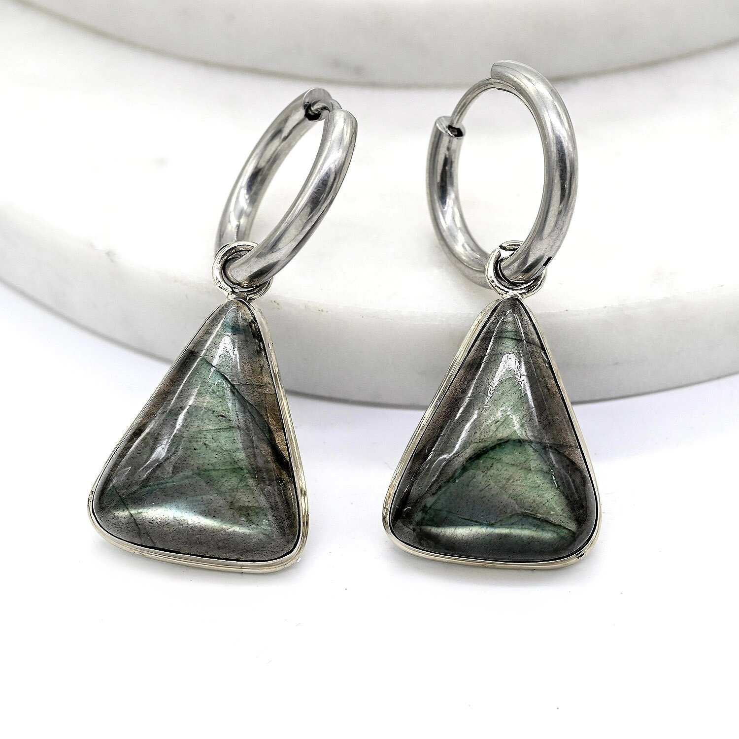 Серьги, лабрадорит