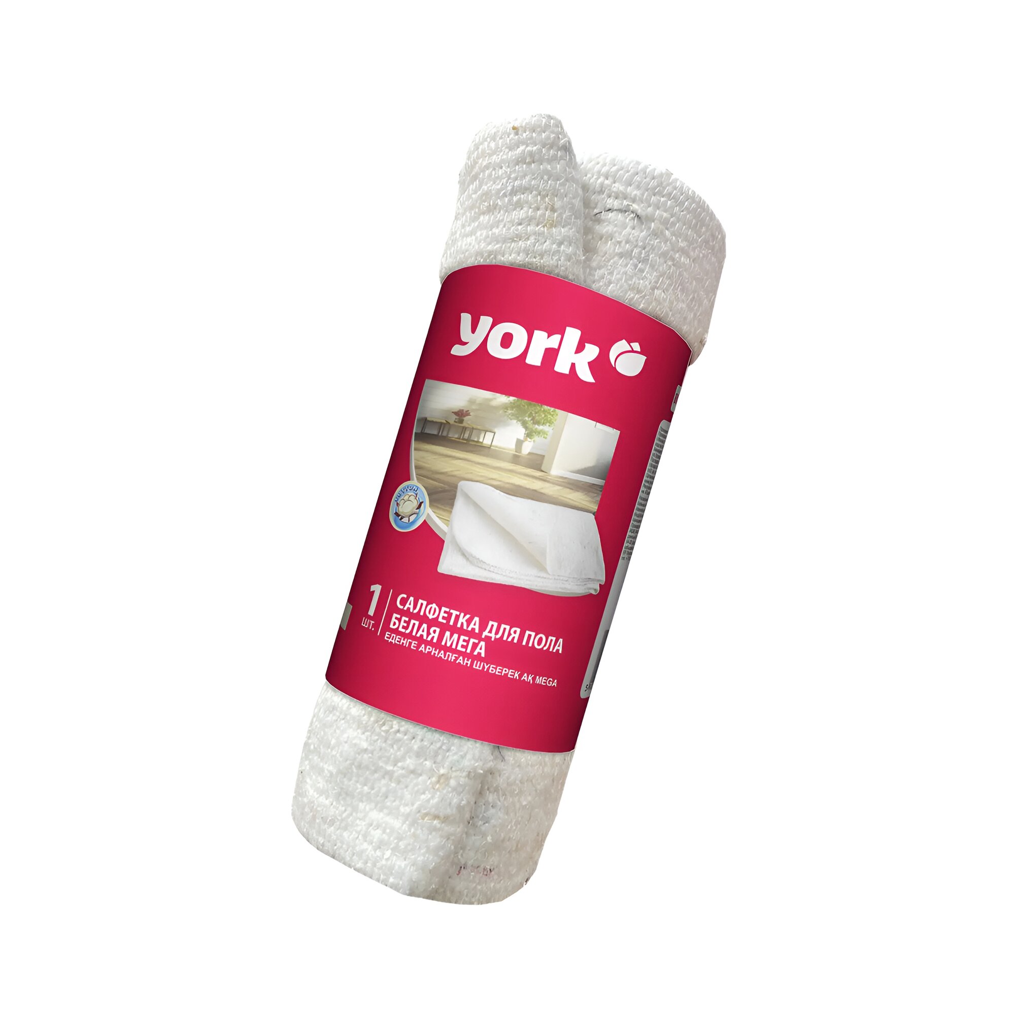 Салфетка для пола York, хлопок/полиэстер, рулон 80 x 100 см, белая