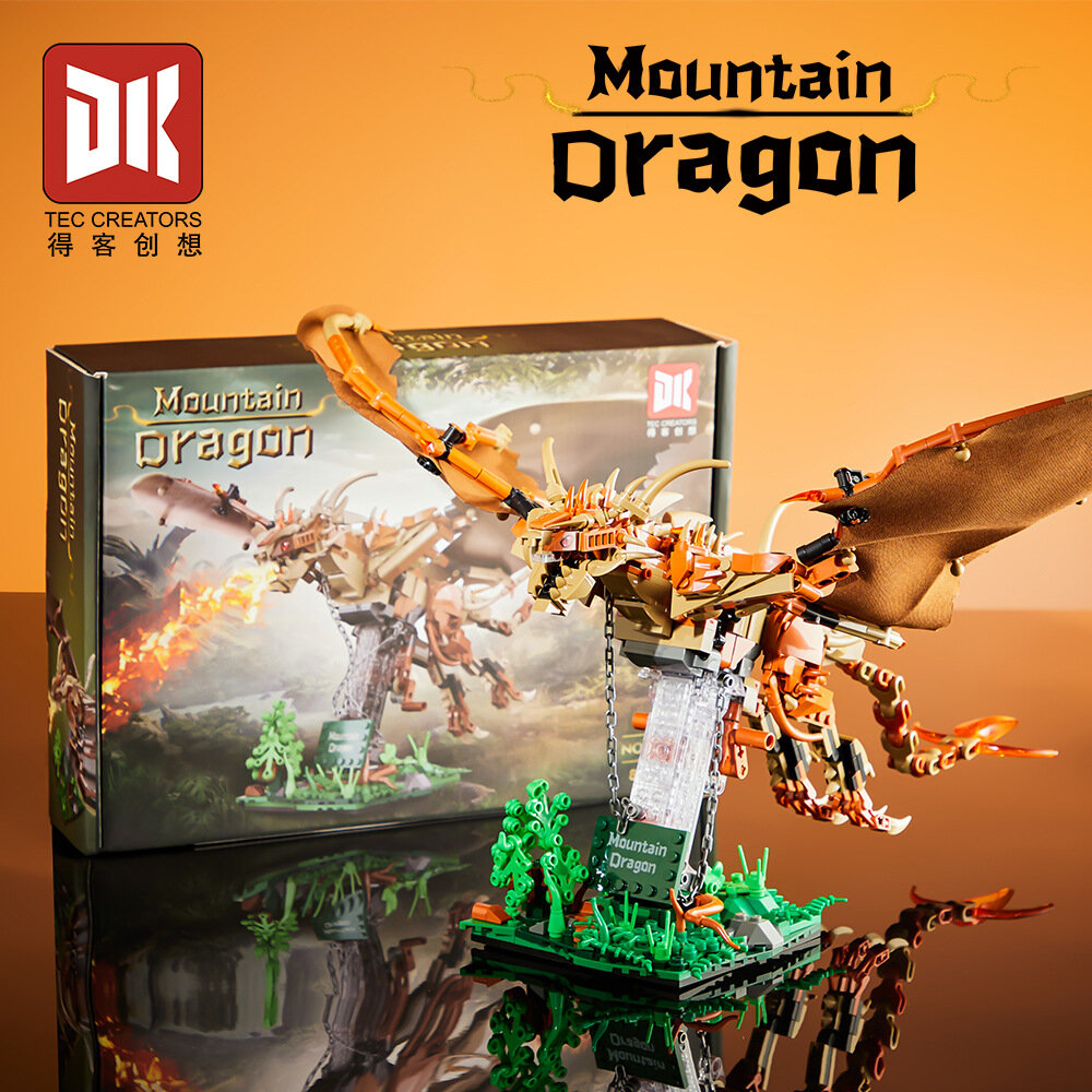 Chuangxiang 7031 Дракон и стражник сокровищ Ведьма Башня Строительные блоки Творческая сборка Игрушка в подарок