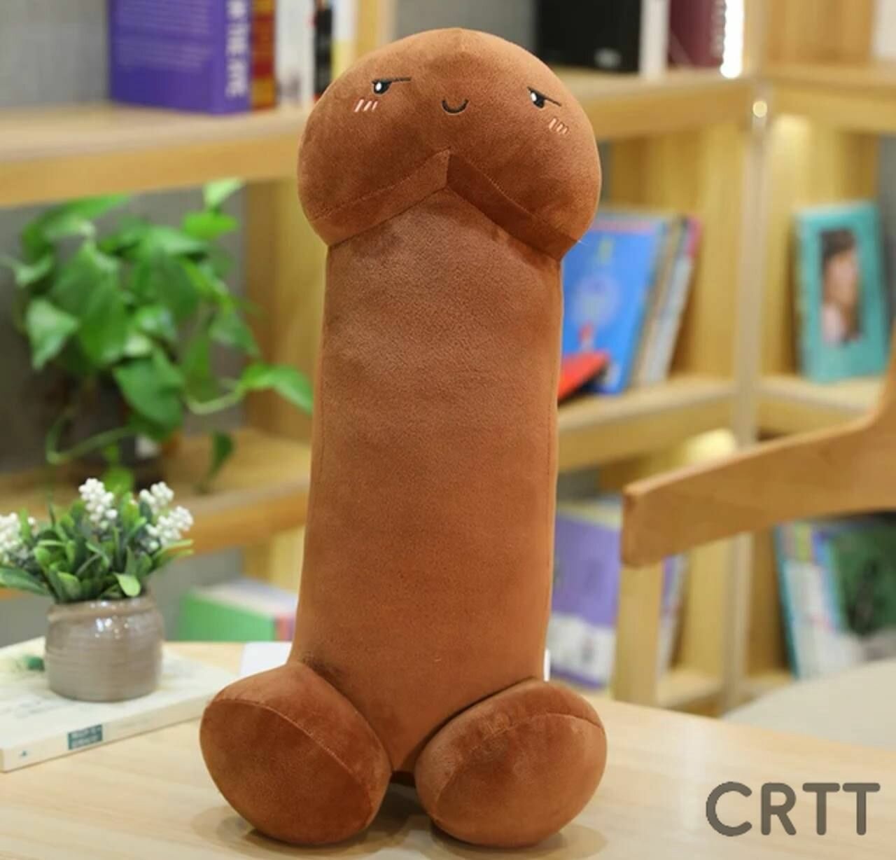Плюшевый Член игрушка мягкий / 30 см коричневый