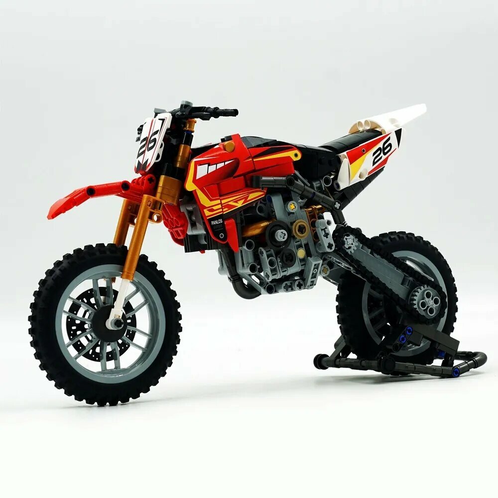 Конструктор Эндуро: Yamaha ( подвижная подвеска, 735 деталей, подарок байкеру)
