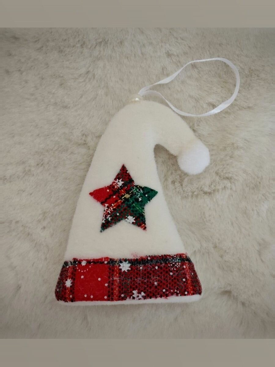 Елочное украшение "Колпак со звездой"13х9см