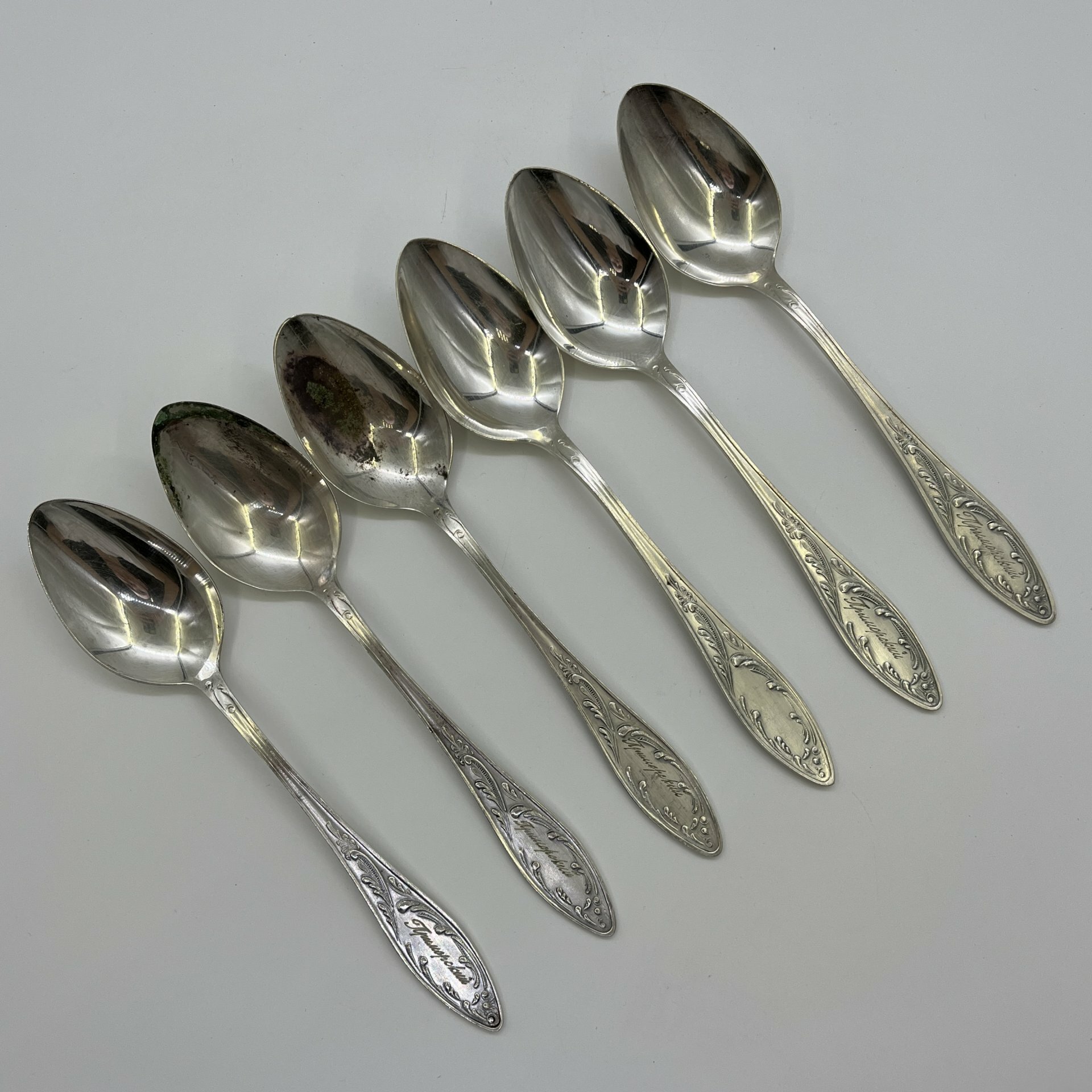 Набор столовых ложек "Пламя" на 6 персон, мНЦ (медь-никель-цинк)