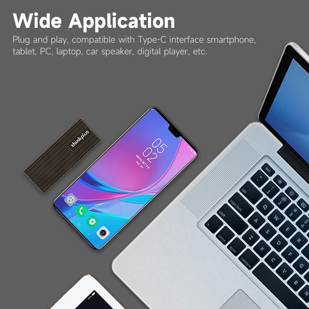 Флешнакопитель thinkplus TU202 64GB USB3.0/TypeC — фото 1