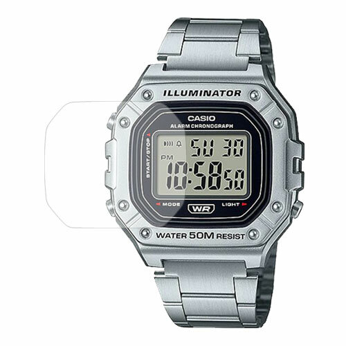 Скрин Мобайл защитный экран для часов Casio W-218HD-1AV из гидрогелевая плёнка прозрачная
