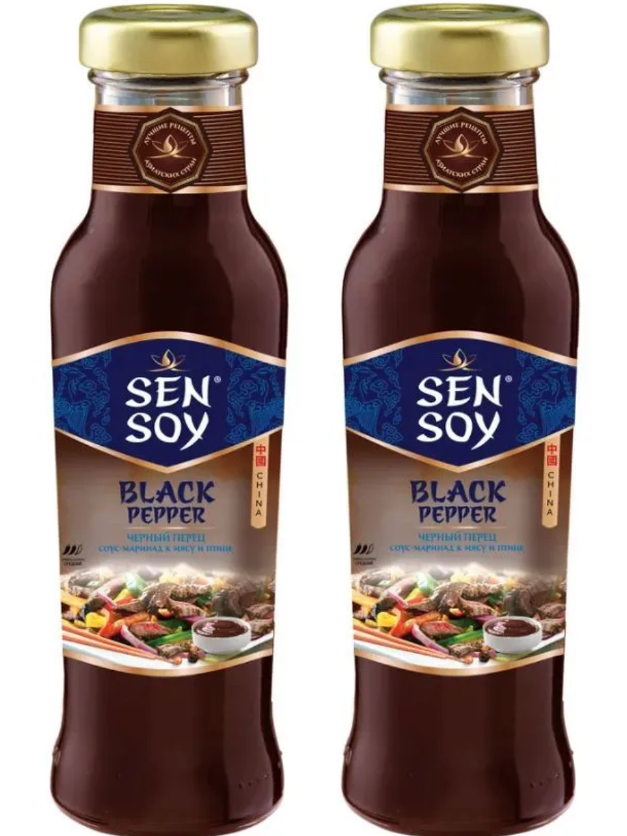 Соус-маринад Sen Soy Premium Black Pepper, черный перец 2шт по 320г