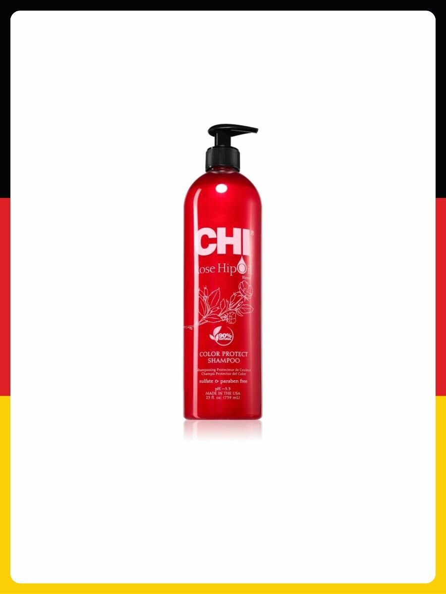 Шампунь для волос CHI Rose Hip Oil Shampoo for Color-Treated Hair, 739 мл
