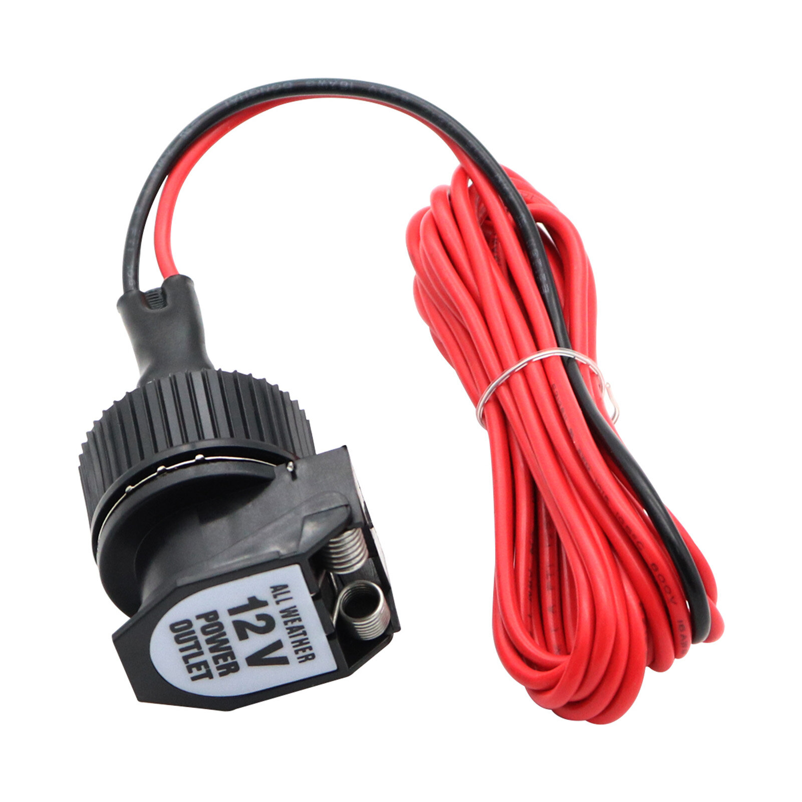12V Зарядное Материнское Кресло с Пружинным Крышкой-Ремнем Линейный Автомобильный Зажигалочный Розеточный Адаптер Водонепроницаемый Штепсельный Зарядный Адаптер для Автомобиля Мотоцикла RV, Черный, Пластик, 16 AWG, 21мм, 121г, 15*17*4.3см, 124г, 1 Шт.
