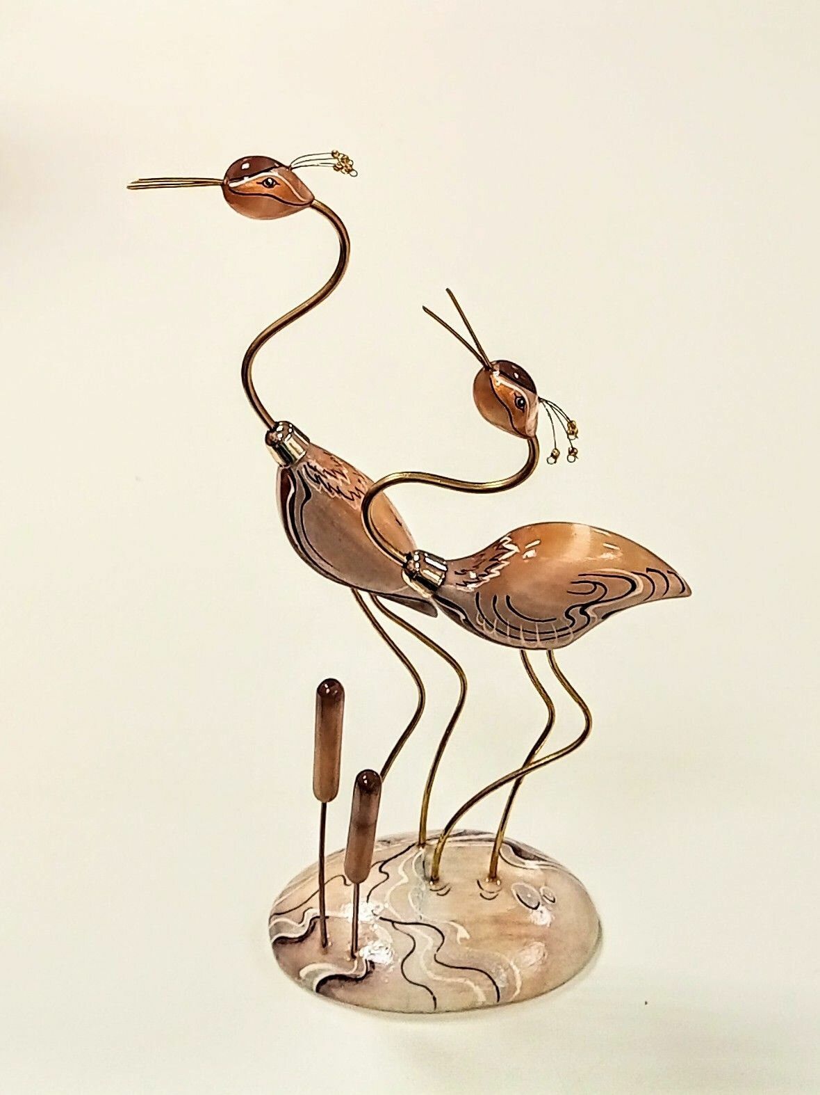 Статуэтка "Журавушки" из селенита, ручная работа, натуральный камень, 24 см