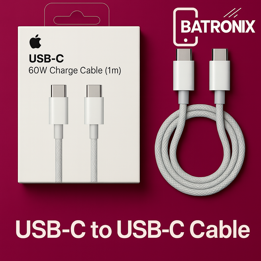 Оригинальный кабель Apple USB-C — USB-C 60W (1 м) в тканевой оплётке для iPhone 15 / 16 / 17, MacBook и iPad