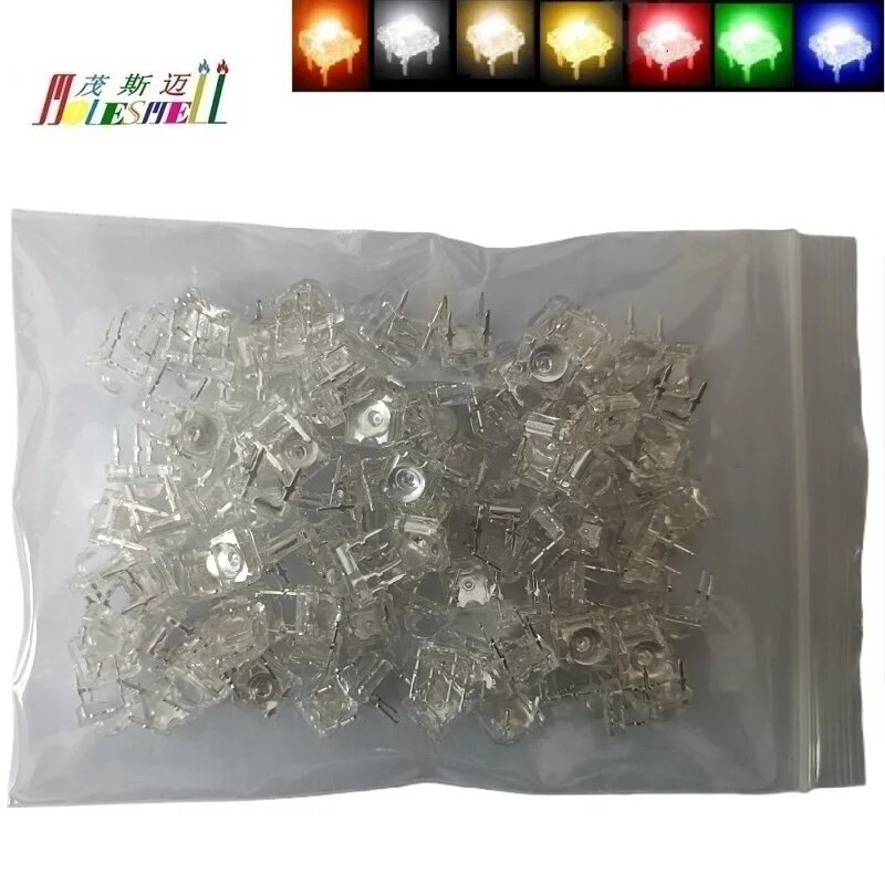 100 шт. 5 мм 4-контактный круглый светодиод Piranha красный желтый синий зеленый белый оранжевый теплый белый водный прозрачный объектив световая лампа Superflux диоды