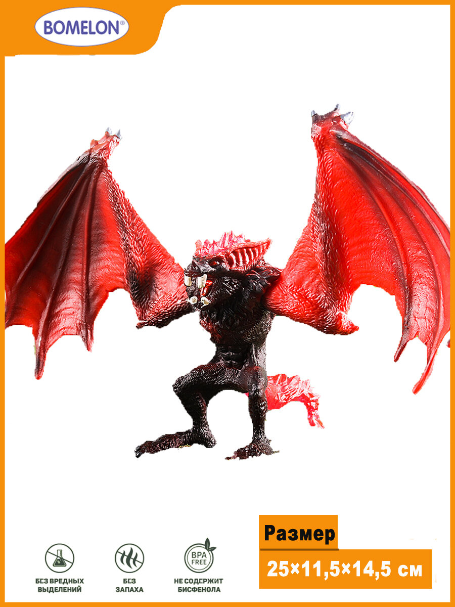 Фигурки животных, Фигурка Летучая мышь-монстр (Bat Monster) 25 см, красный, Эльдрадорские существа, коллекционная, развивающие игрушки для девочек и мальчиков