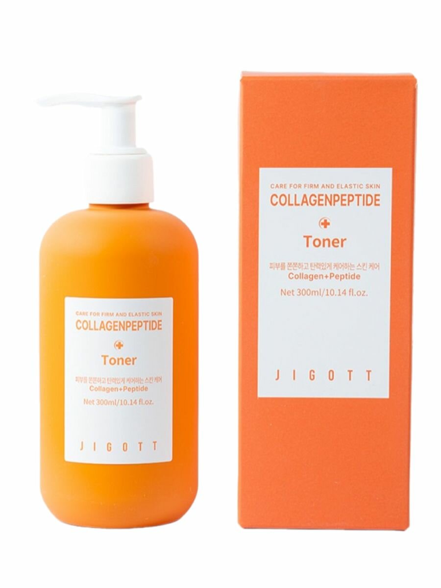 Jigott Омолаживающий тонер с комплексом из коллагена и пептида 300мл CollagenPeptide Toner
