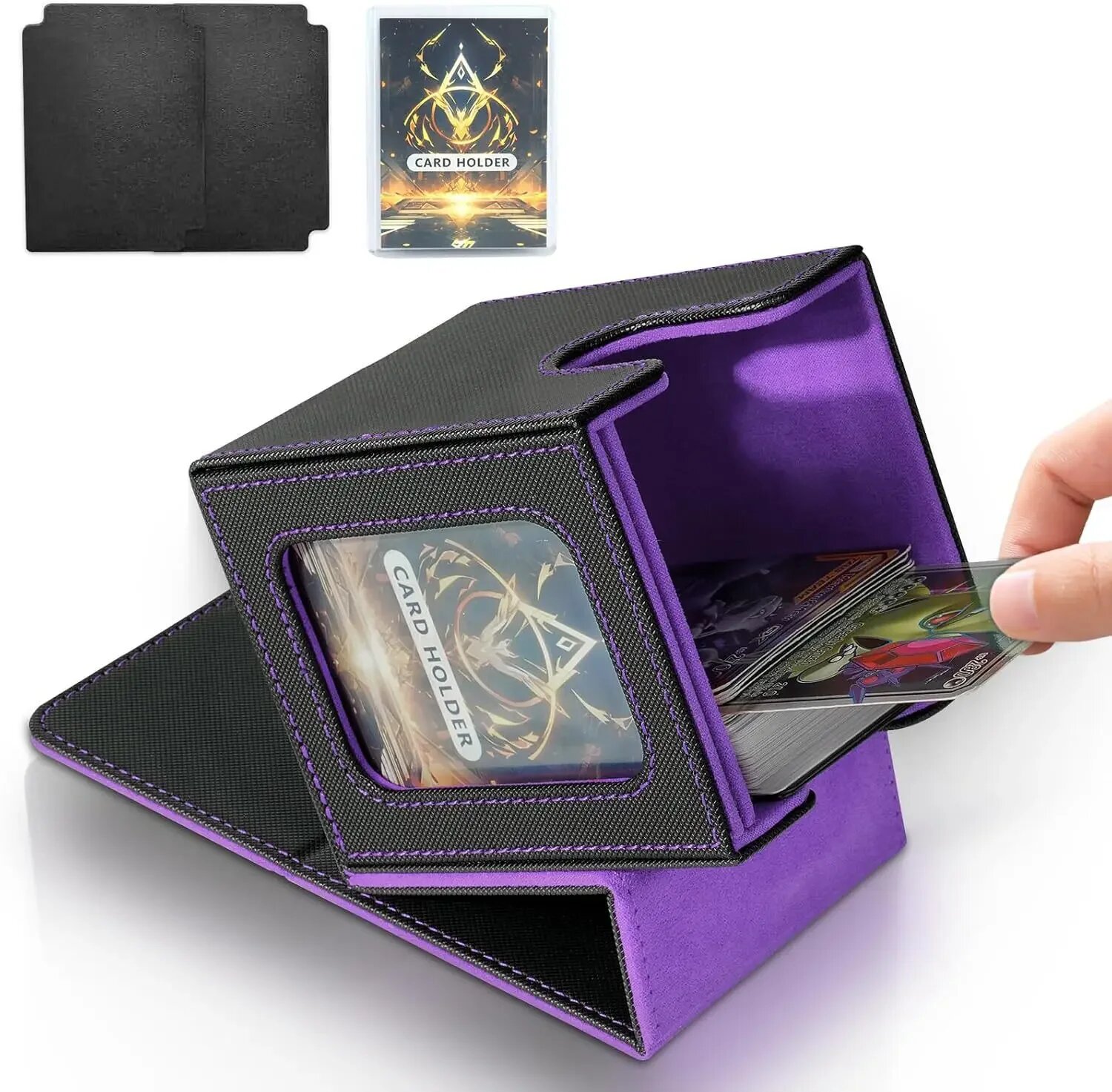 Коробка для карт RyshePro, Black purple, 100+