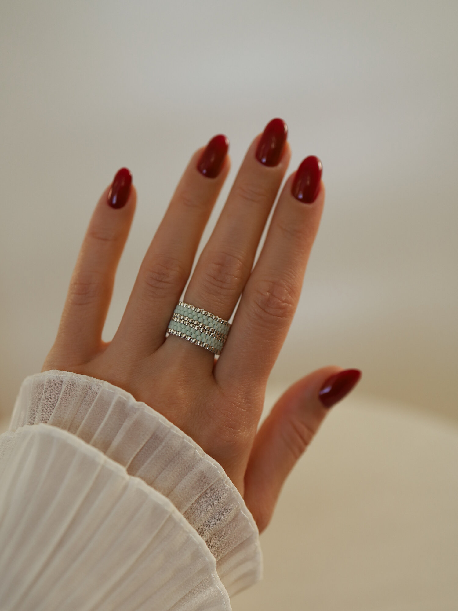 Кольцо плетеное, бисер