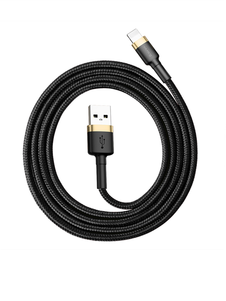 Baseus Кабель Baseus Cafule USB - Lightning 1м черный/золотой (CALKLF-BV1)