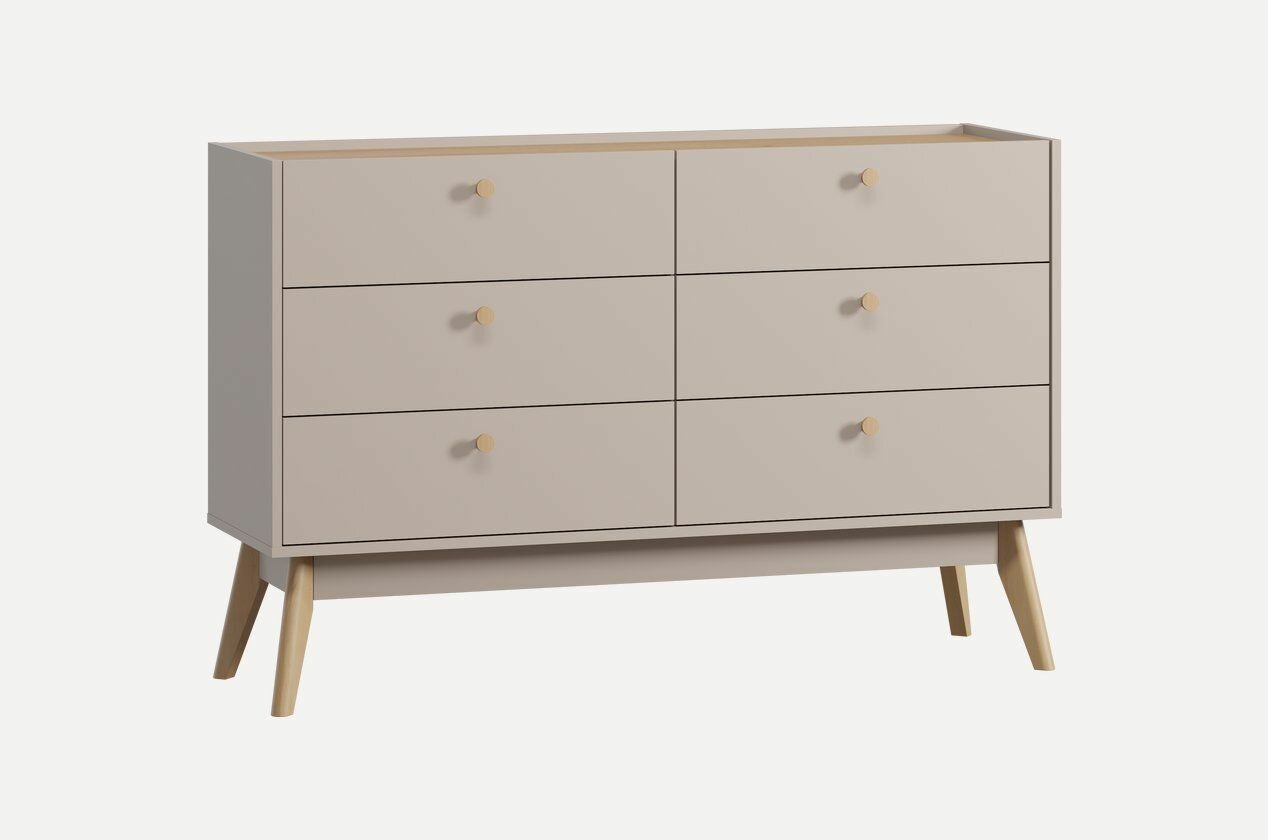 Комод Торвалль-3 Latte, divan.ru, 134х40х87 см, бежевый, лдсп