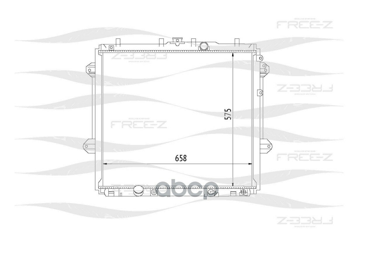 Радиатор охлаждения TOYOTA Land Cruiser Prado 150 09-> FREE-Z арт. KK0278