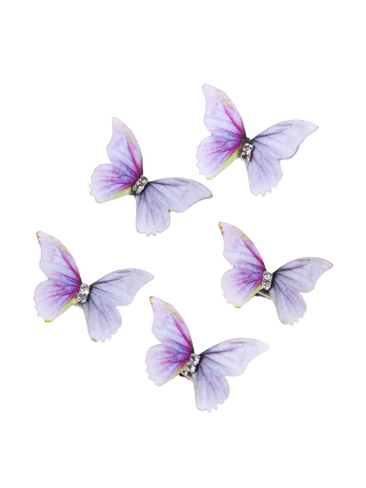 Упаковка из 5 заколок-бабочек для женщин, аксессуары для волос для девочек, боковые заколки для вечеринок, выпускных вечеров, школьной одежды для мероприятий