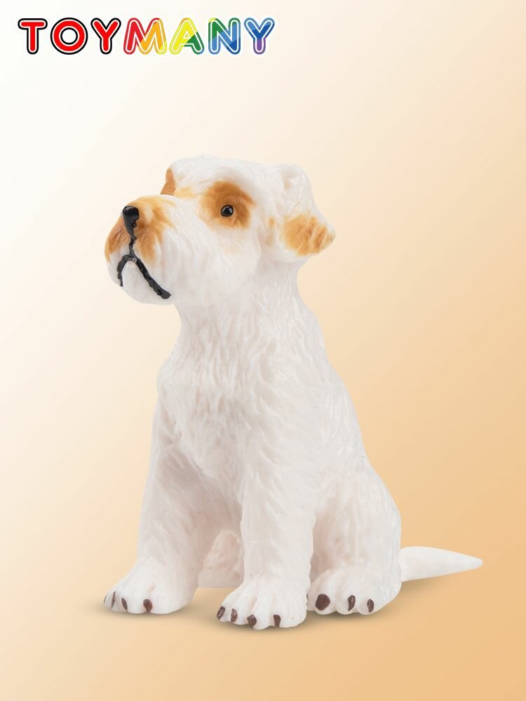 Toymany Фигурка домашнего животного, Сидящий щенок белого шнауцера, 1.5x3.9x3.6 см