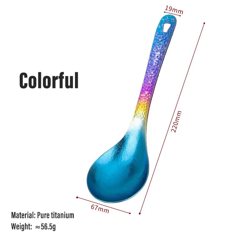 Титановая ложка TiTo из чистого титана для супа, для дома и улицы, удлиненная, для хот-пота, маленькая кухонная ложка, маслостойкая