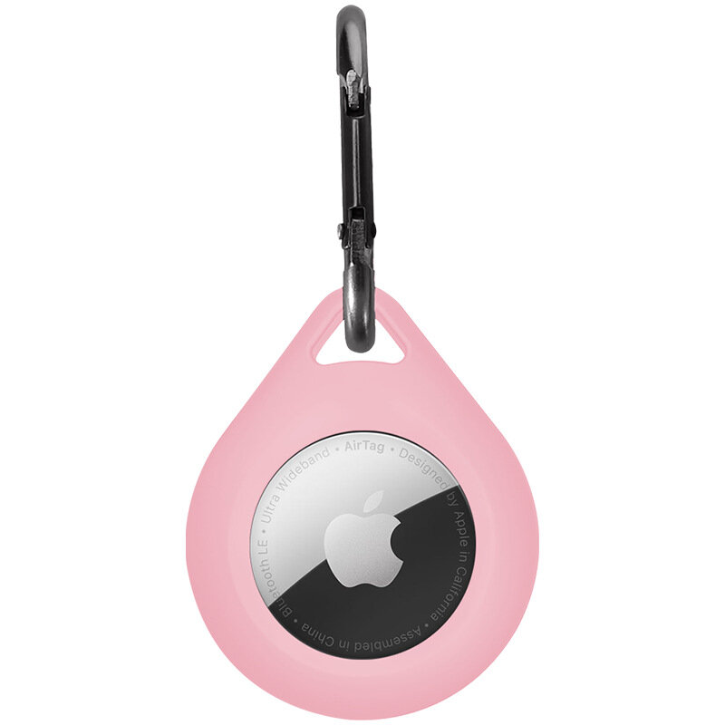 Премиум-силиконовый чехол с функцией предотвращения потери для Apple AirTag, стильный браслет для ключей - Розовый