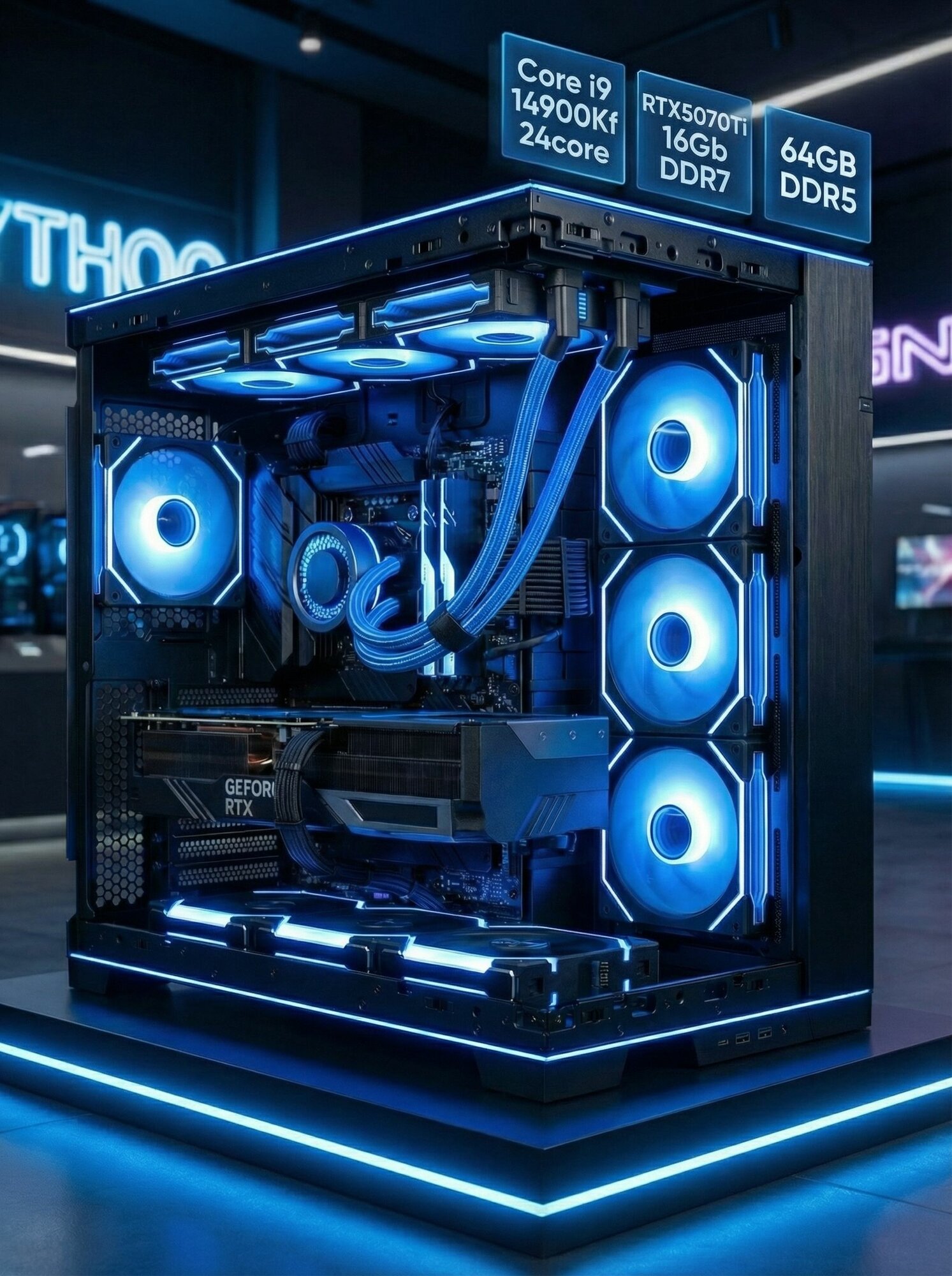 RTX5070Ti 16Gb Мощный игровой компьютер Intel i9 14900 24ядра/ 64GB/ SSD 2ТБ /850W/Win 11 PRO