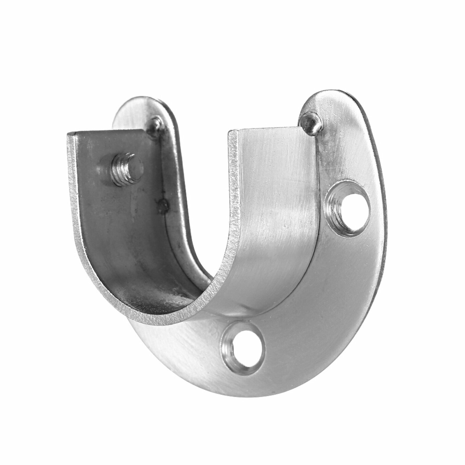 2pcs Розетки для штырей гардероба U-образные из нержавеющей стали, размер 32mm, комплект 2шт с 6 винтами и 6 раскрывными анкерами
