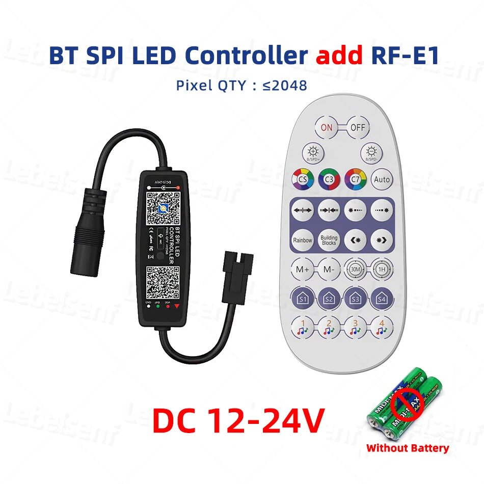 BT SPI LED контроллер с RF-E1, DC 12-24V