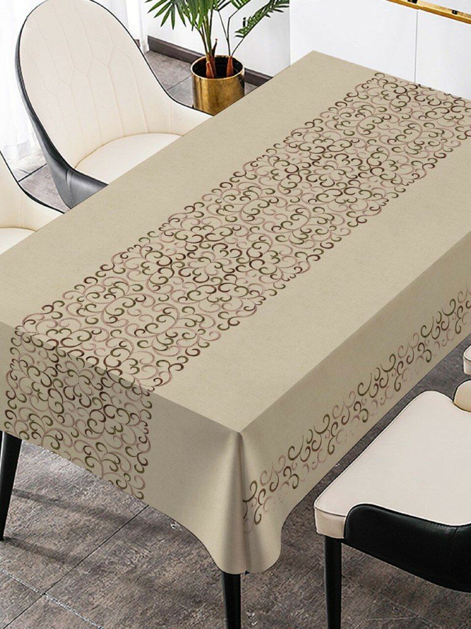 Клеенка ПВХ Silvano Элегия бежевый рисунок 1.39х20 м рулон для стола