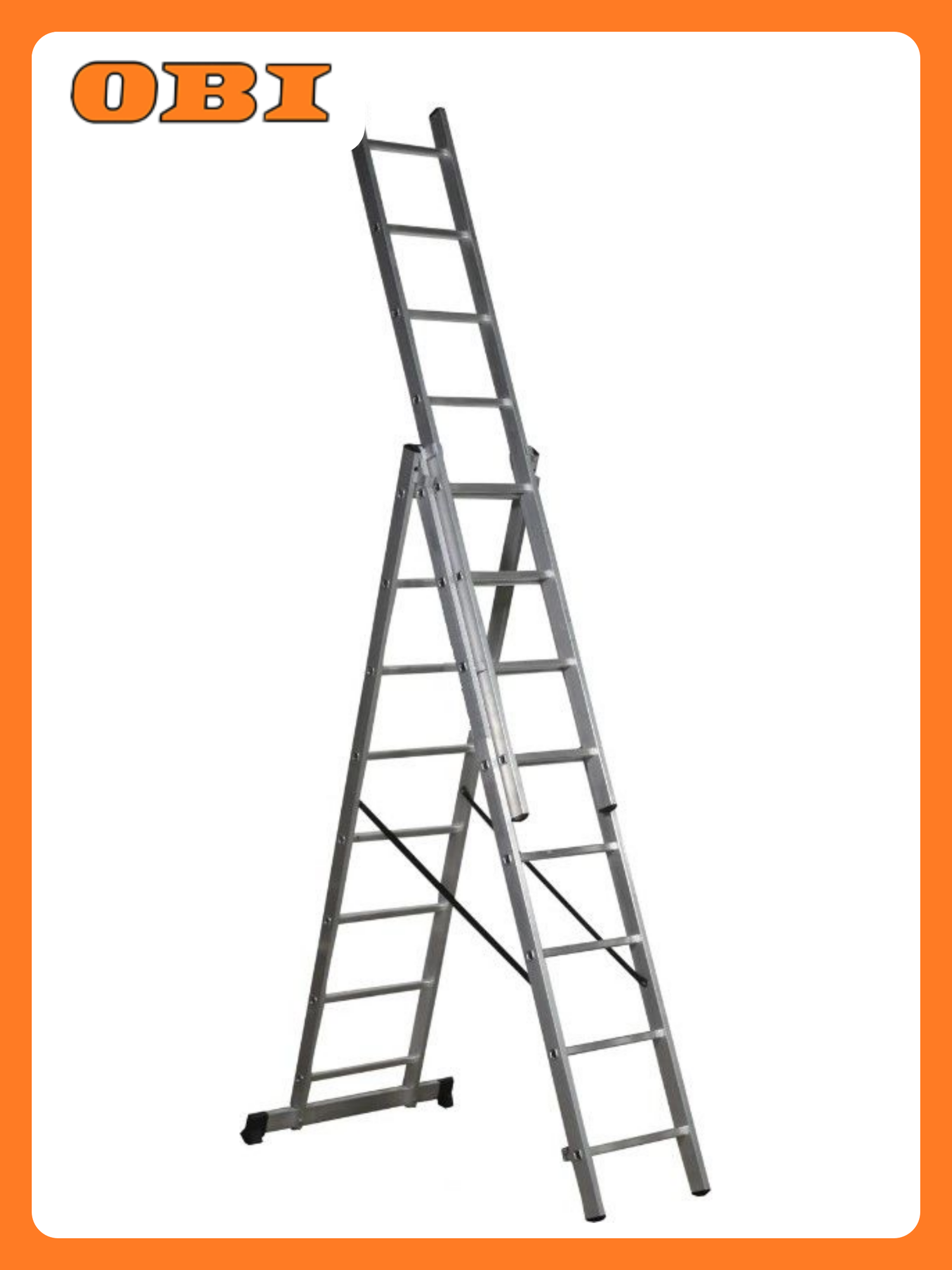 Лестница WORKY 3x12, трехсекционная, универсальная, телескопическая, алюминий