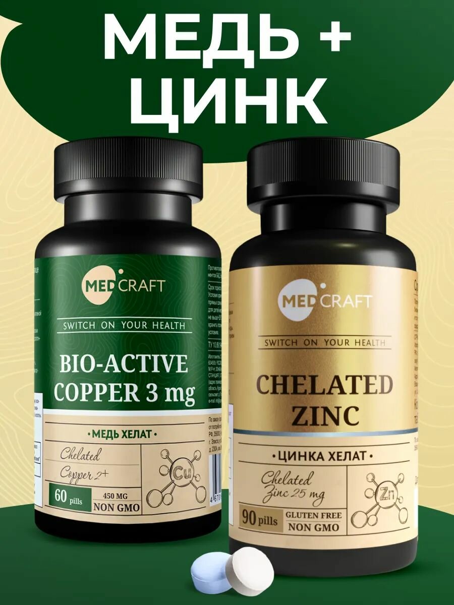 Набор цинка хелат и меди бисглицинат / MedCraft