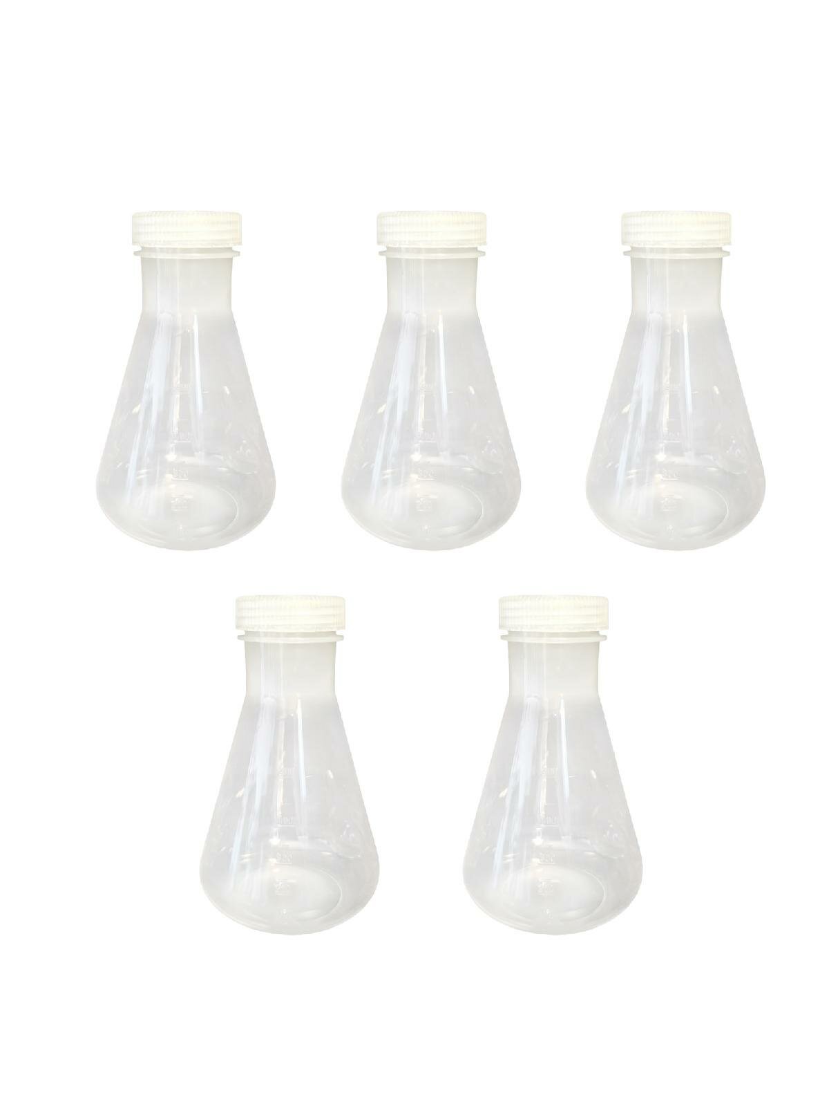 5 шт прозрачные пластиковые мерные колбы треугольной формы Лаборатория колбы с крышкой