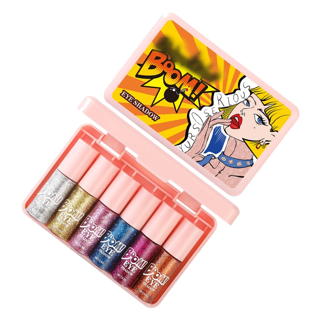 1 коробка жидких блестящих теней для век, мелкий блеск, перламутровый бриллиантовый блеск, жидкие блестящие тени для век, набор из 6 блестящих подводок