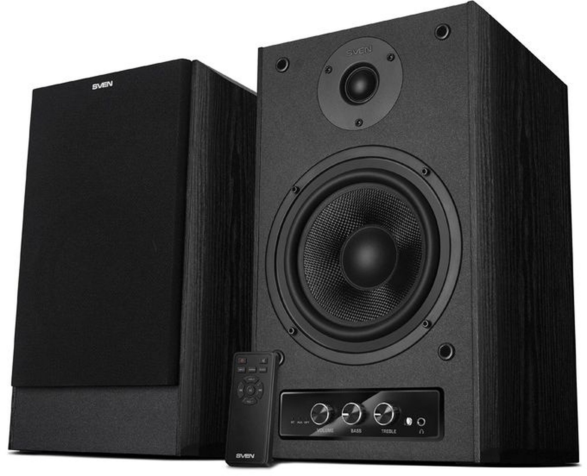 Колонки SVEN MC-30, фазоинверторный тип, 2.0, Bluetooth, дерево, 200Вт, черные