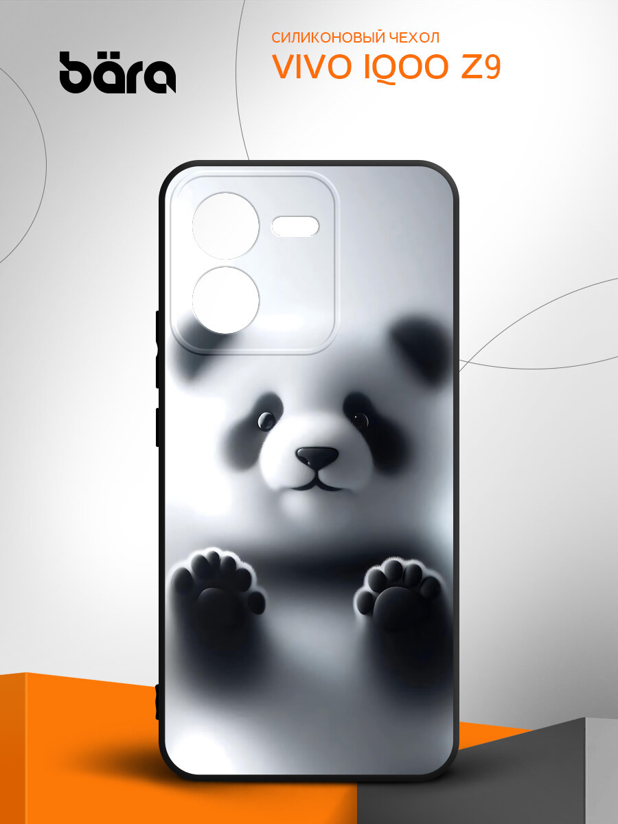 Чехол на Vivo IQOO Z9/ Виво IQOO Z9 накладка, силиконовый, защитный, черный, с картинкой