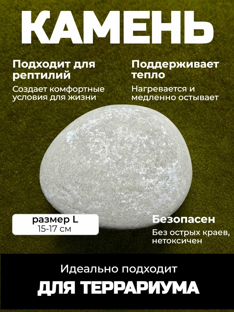 Камень для террариума для прогрева рептилий L (15 - 17 см)