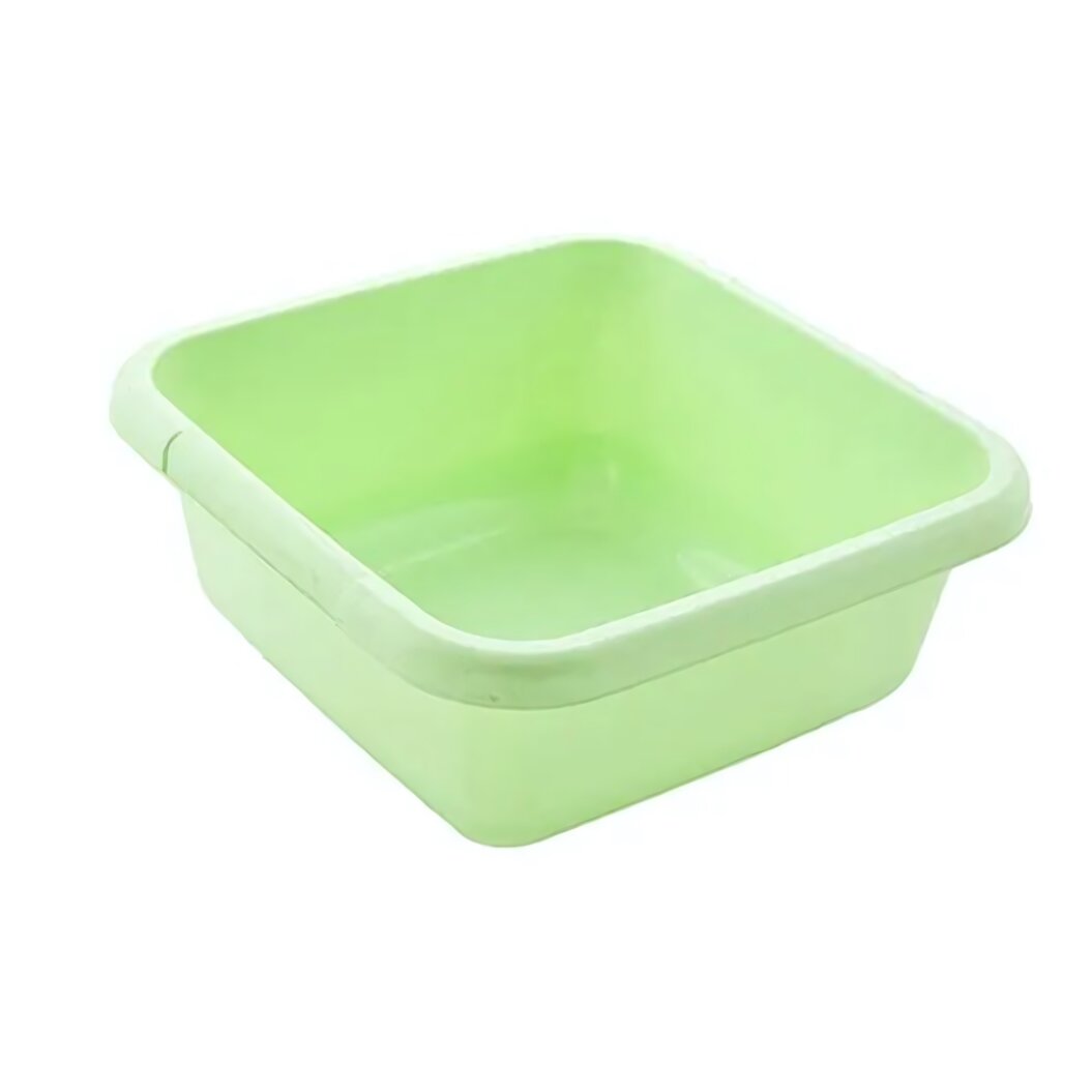 Таз квадратный пластиковый 6 литров, цвет светло-зеленый, для уборки и хозяйственных нужд