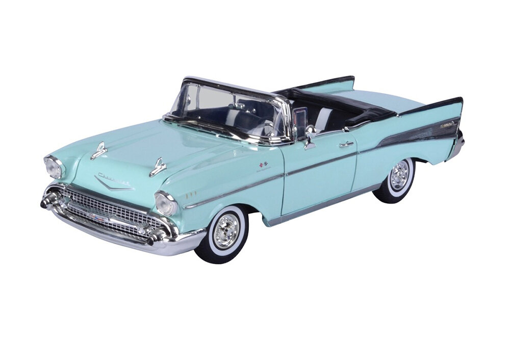 Модель коллекционная MOTORMAX Chevrolet bel air 1957 / шевроле белэейр бирюзовый с черным салоном