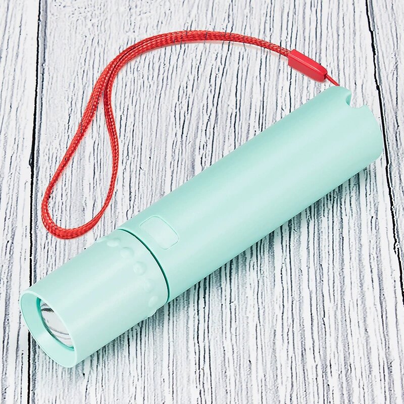 USB-заряжаемый светодиодный фонарик мини-портативный аварийный свет с регулируемым фокусом и боковым светом, зеленый