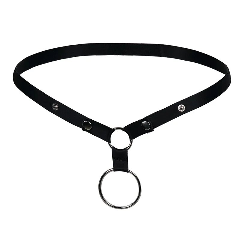 Сексуальные прозрачные трусики-стринги с эластичной резинкой на талии и регулируемым БДСМ-связыванием, кольцо для пениса, стринги для мужчин, фитнес, ночная жизнь, секс-игрушки для взрослых Thong C Black