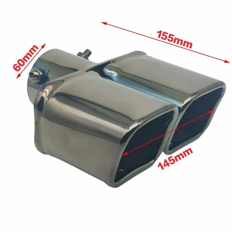 QMTI Глушитель, диаметр 60 мм, длина 165 мм арт. dual-square-str-black-60mm