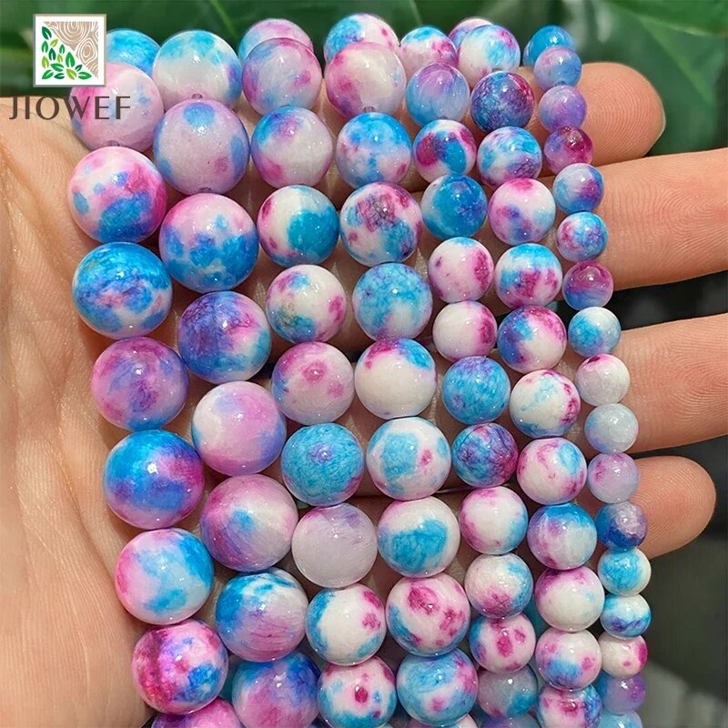 Натуральный камень, синий, фиолетовый, персидский нефрит, круглые свободные бусины для аксессуаров, браслет, сделай сам, изготовление ювелирных изделий ручной работы, 15 дюймов, 6/8/10/12 мм