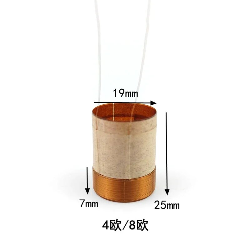 2 шт, 19 мм, НЧ-динамик, звуковая катушка KSV, 19 ядер, 4 Ом, 8 Ом, аксессуары для динамиков, 2-слойная высота 25 мм