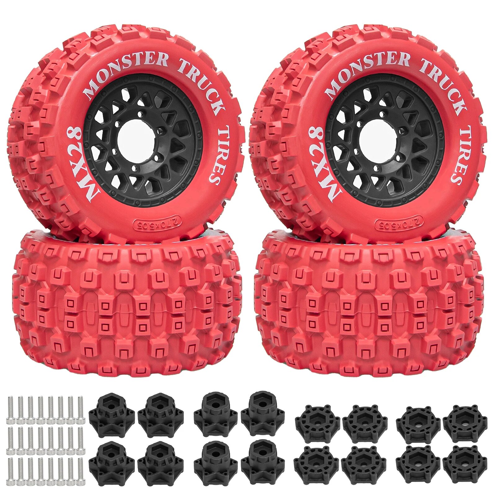 Шины 2.8" Red Black для RC Monster Truck