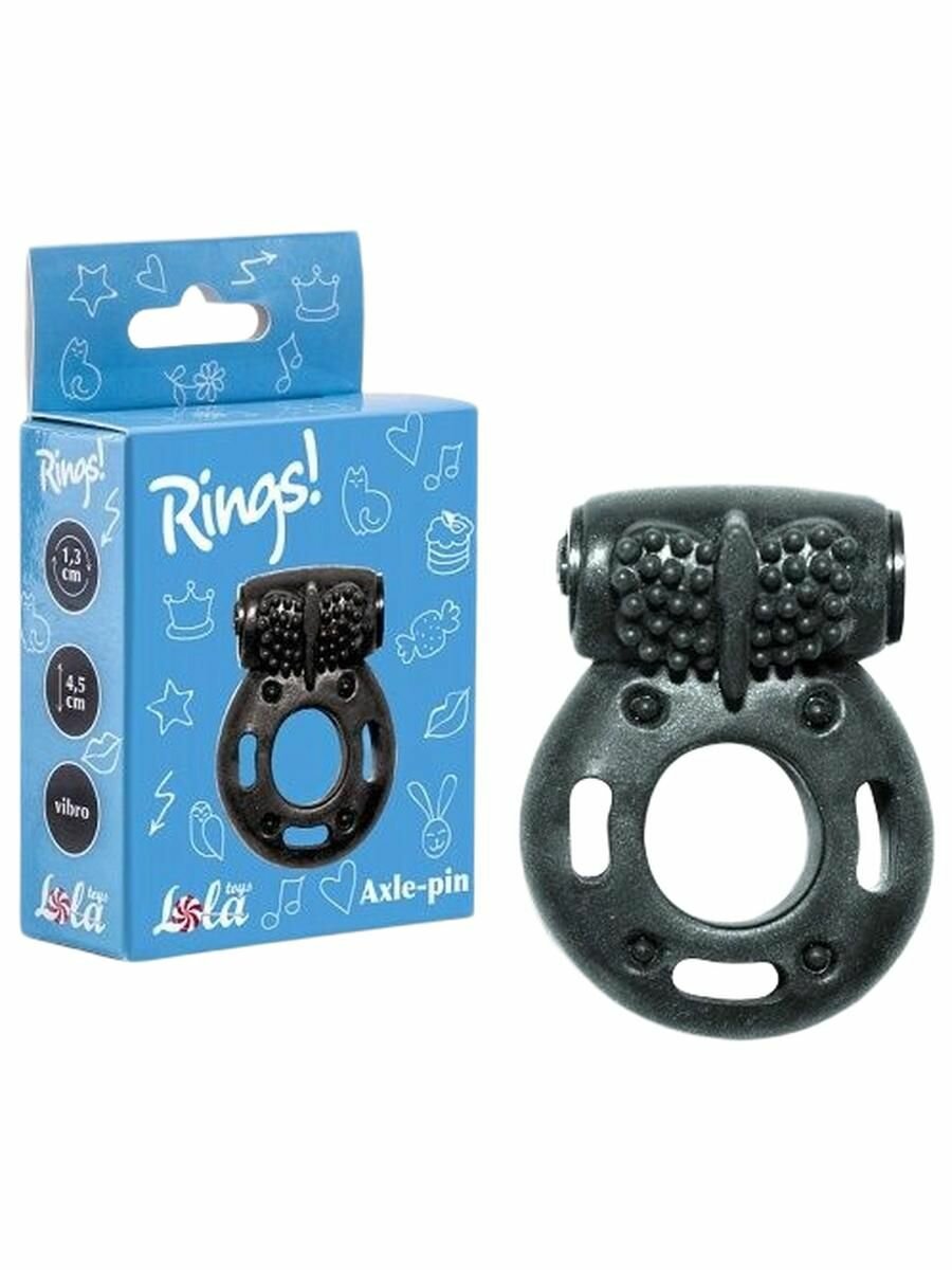Эрекционное кольцо для мужчин, Кольцо эрекционное, Ring Axle-pin black с вибрацией, 0114-82Lola