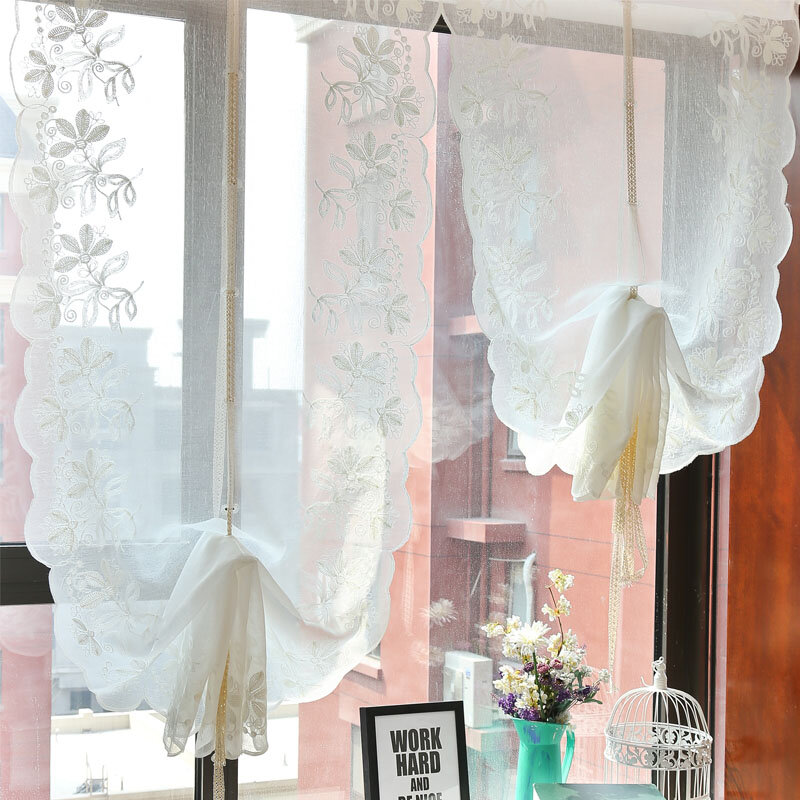 Готовый продукт для внешней торговли без штамповки, телескопическая занавеска на липучке, маленькое окно, кухня, эркер,