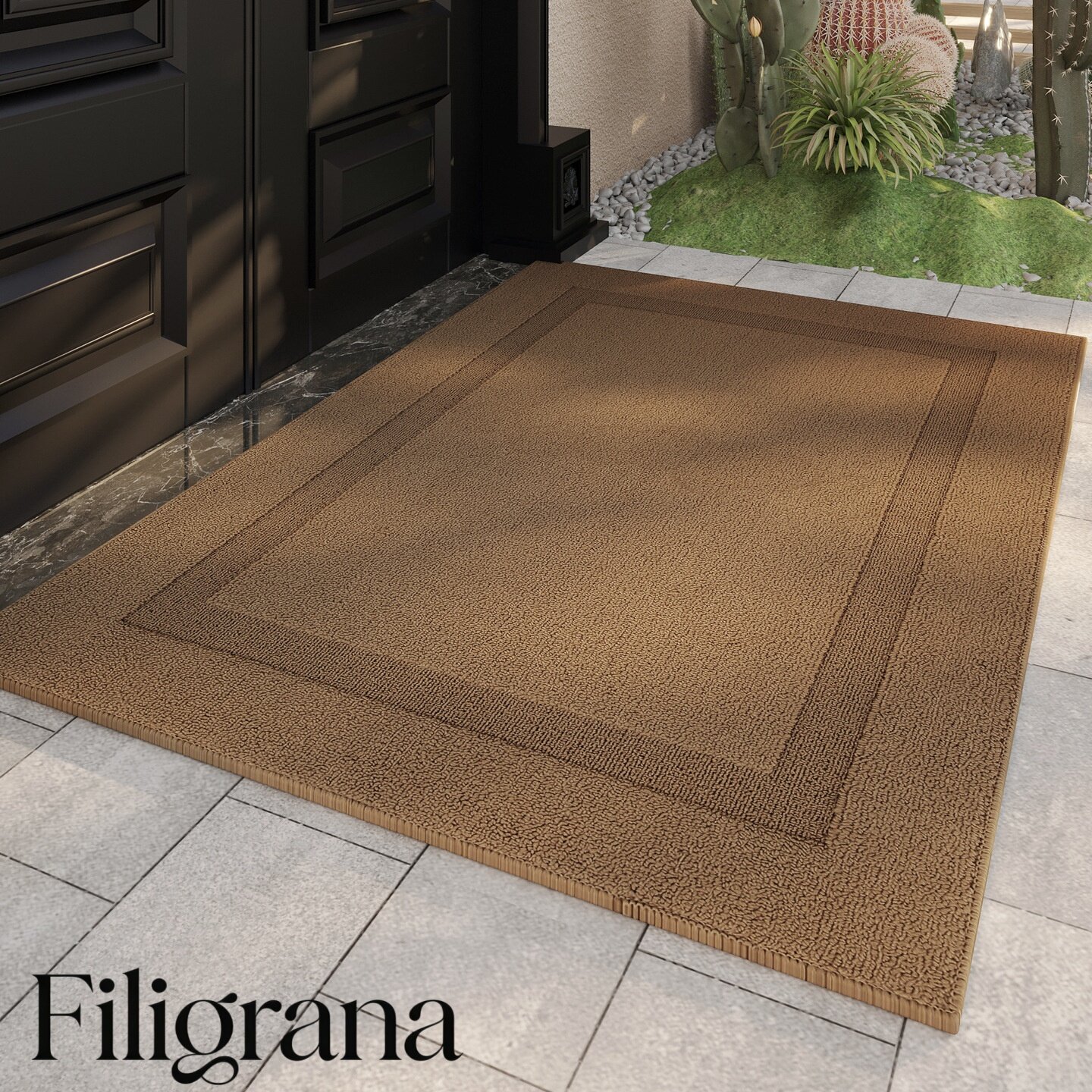 Придверный коврик Filigrana: устойчивый к пятнам, пыли, песку и скольжению.60cm*90cm