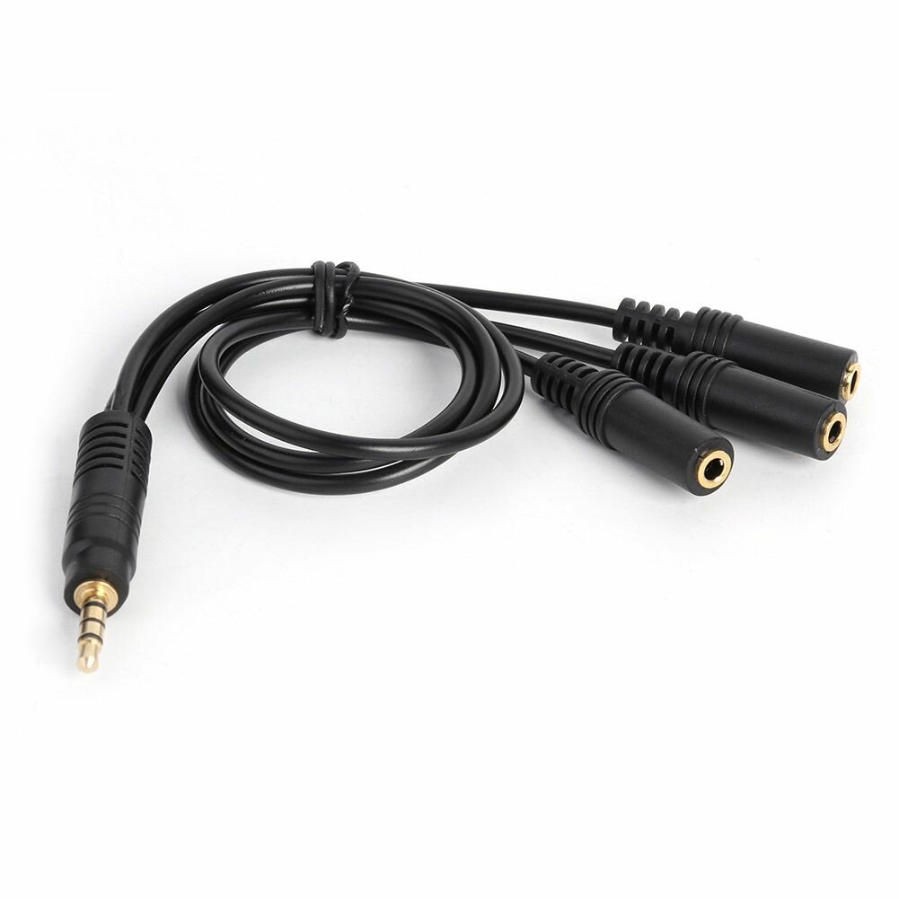 Аудиокабель с разветвителем 3.5 мм, 1 на 3, TRRS, длина 32 см