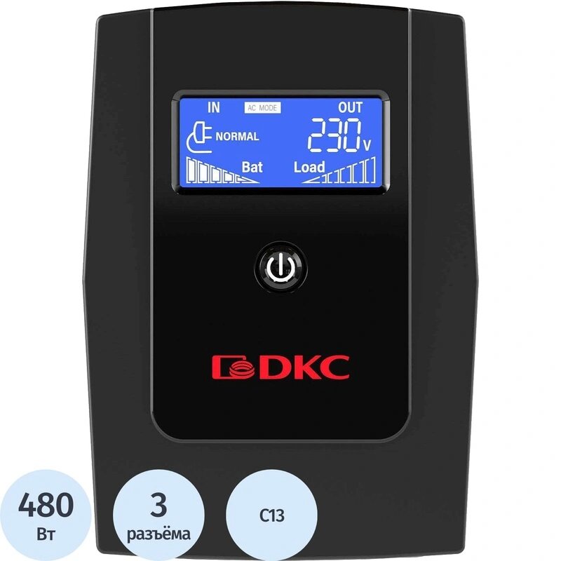ИБП ДКС Лин.-инт. Info LCD, 800 ВА/480 Вт, 1/1, 3xIEC(INFOLCD800I)